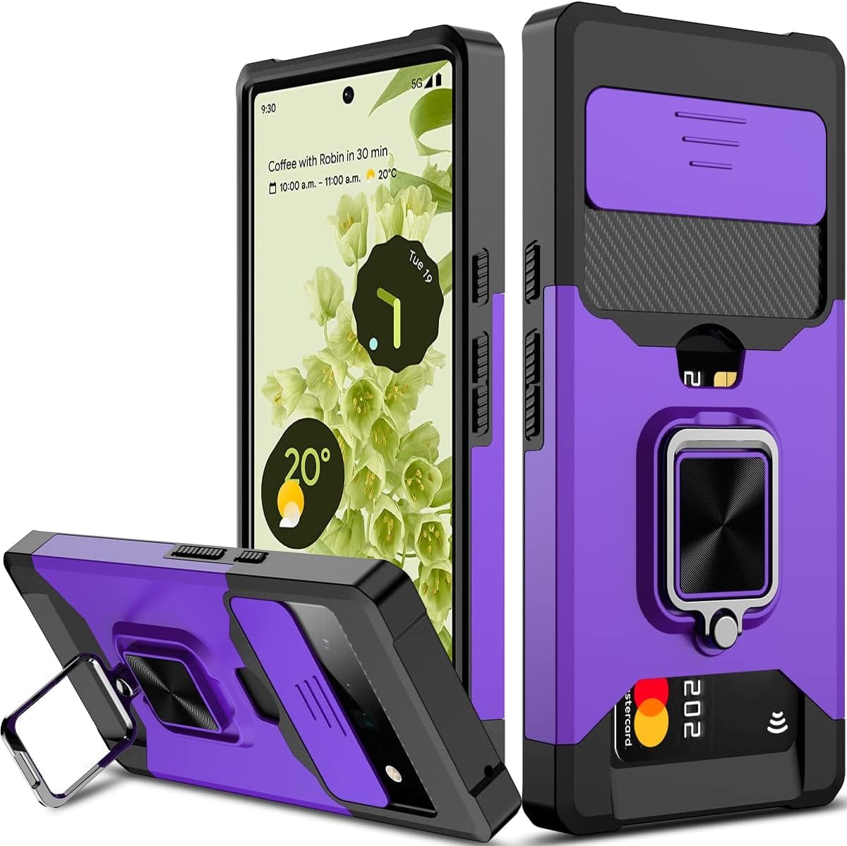 Google Pixel 6 Case Sliding Camera Cover Heavy Duty Protective Pixel C