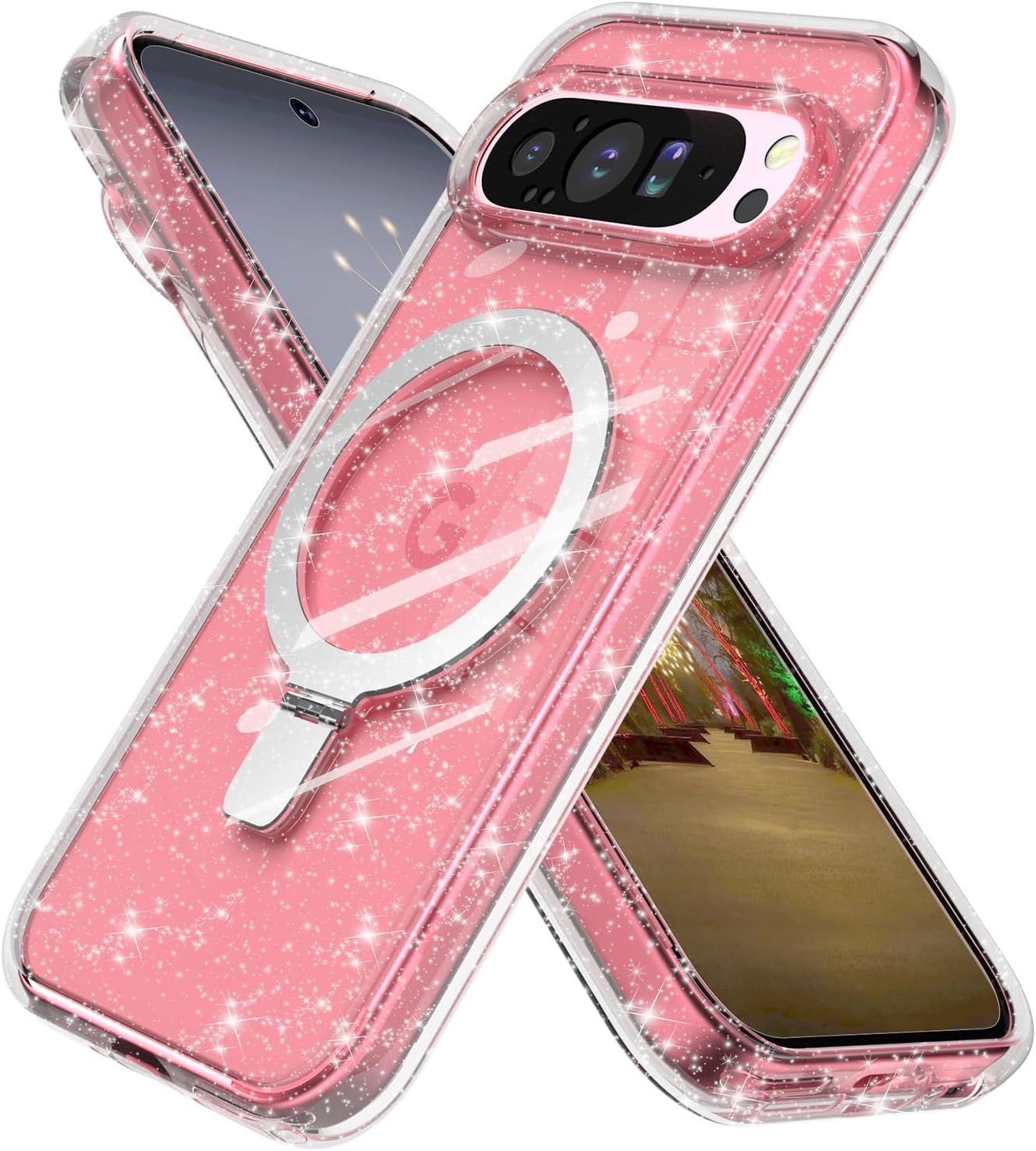 Google Pixel 9 Pro XL Glitter Ring Case