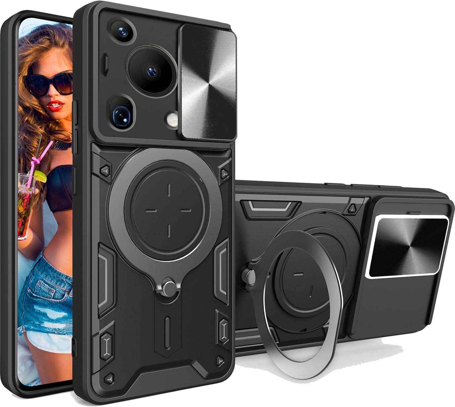 Huawei Pura 70 Ultra Sliding Camera Cover Ring Magnetic Case