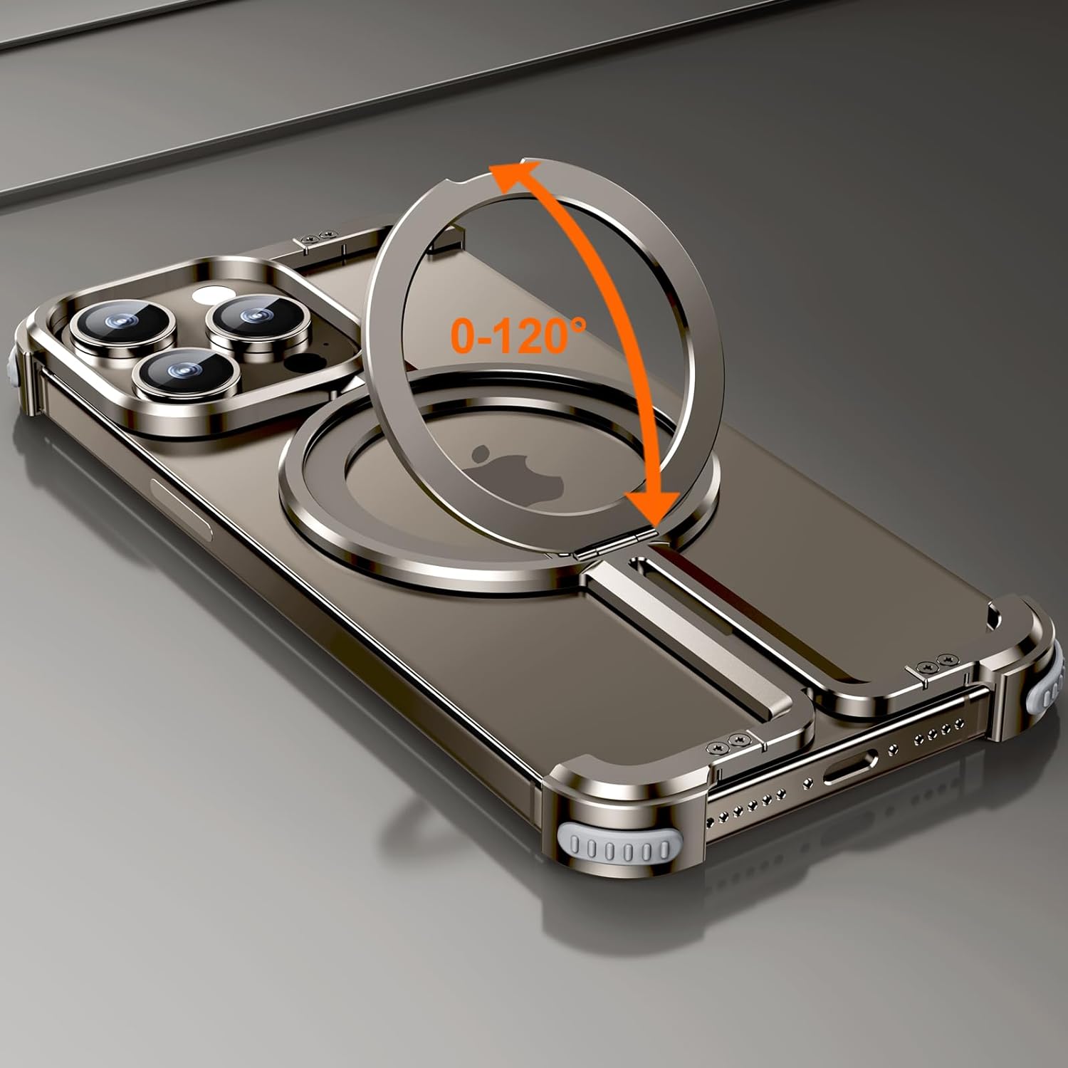iPhone 16 Pro Max Invisible Magnetic Bumper – Titanium Style