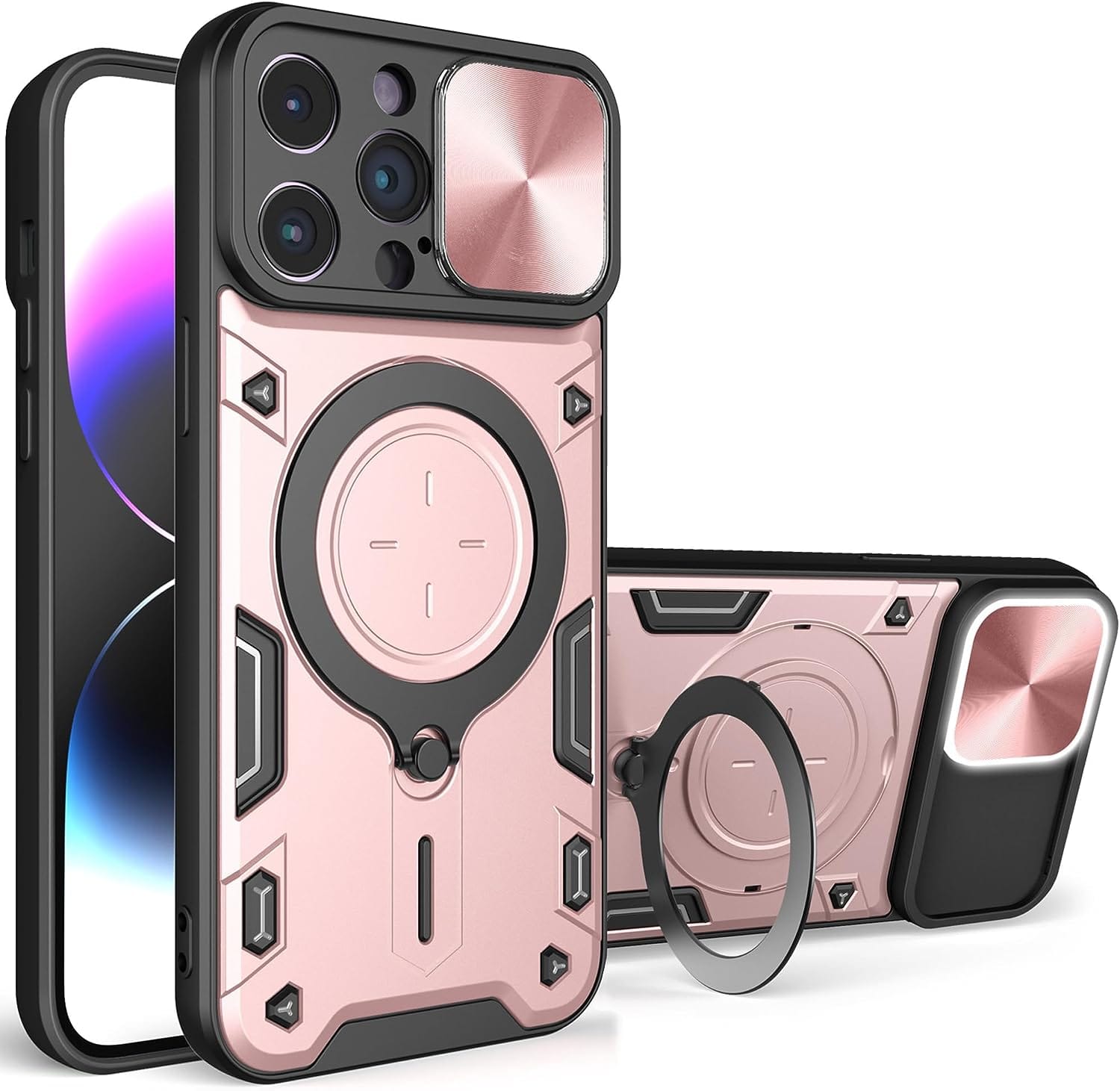 iPhone 16 Pro Max Kickstand Case with Camera Slide Cover