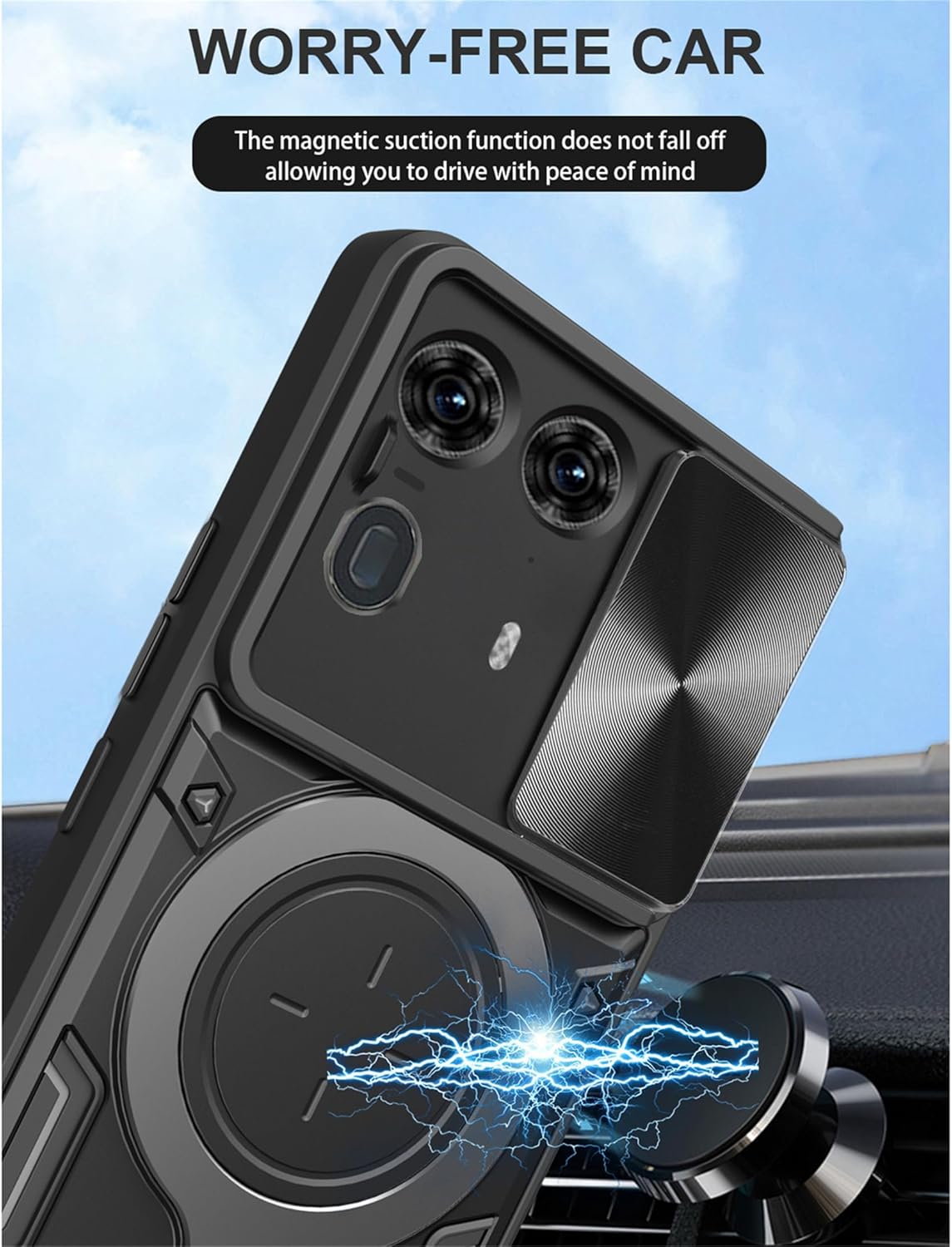 Motorola Edge 50 Ultra Sliding Phone Cover with Magnetic Case