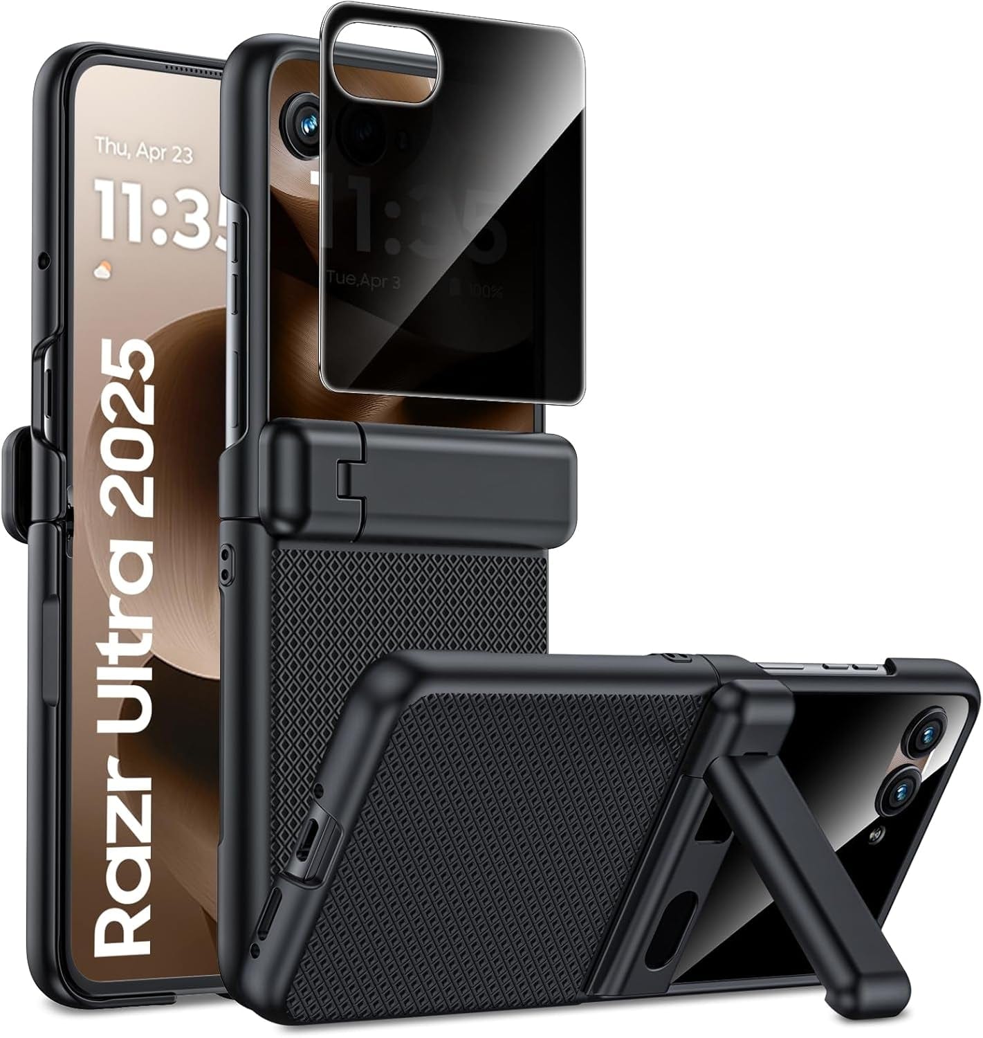Motorola Razr Ultra Privacy Screen Protector Kickstand & Hinge Protect