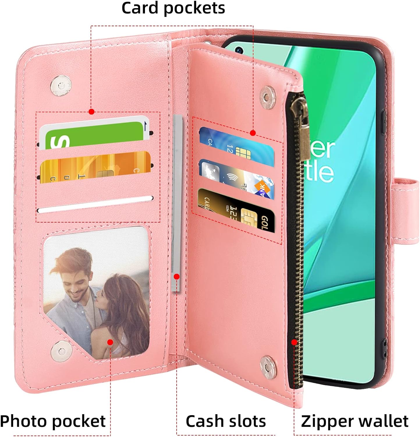 OnePlus 9 Pro One Plus 9Pro 5G Wallet Case Tempered Glass Screen Prote