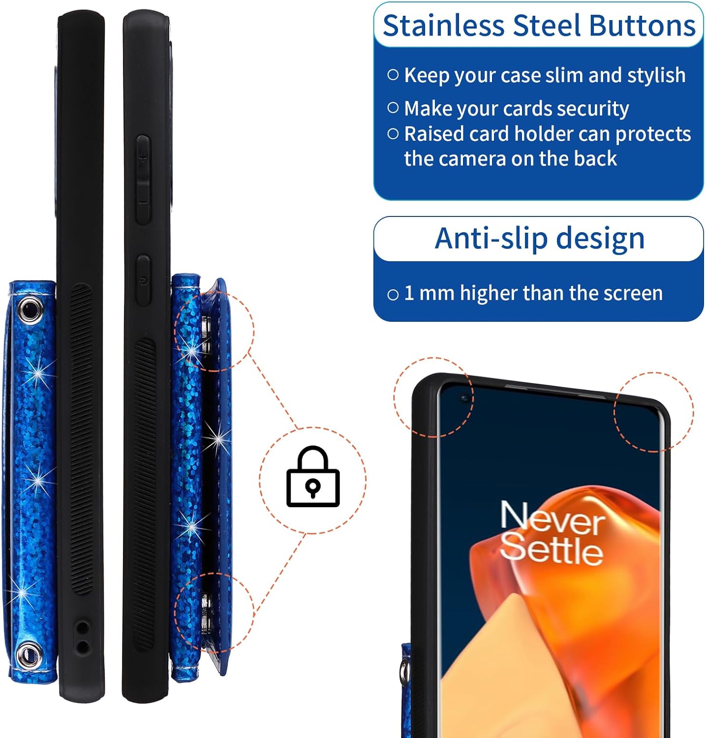 OnePlus 9 Pro One Plus 9Pro 5G with Shoulder Strap Credit Card Holder
