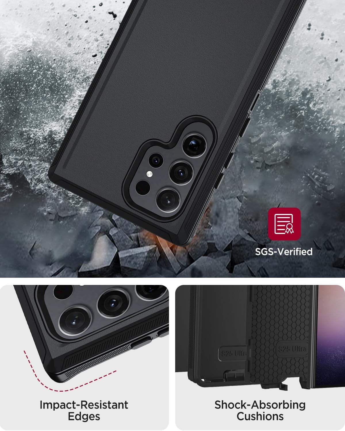 Samsung Galaxy S25 Ultra Rugged Heavy-Duty Holster Case