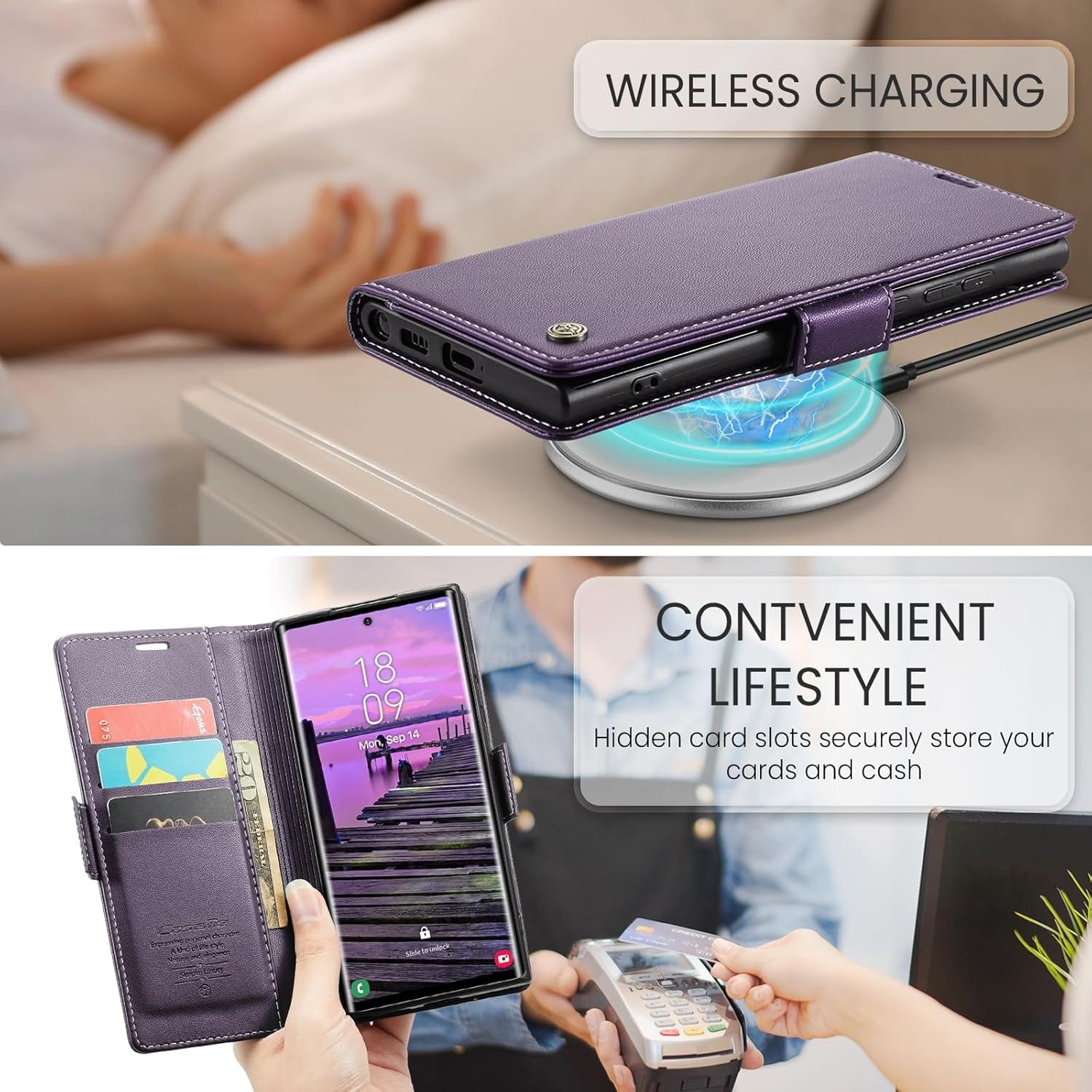 Galaxy S25 Ultra Slim Shockproof Credit Card Holder Wallet Case