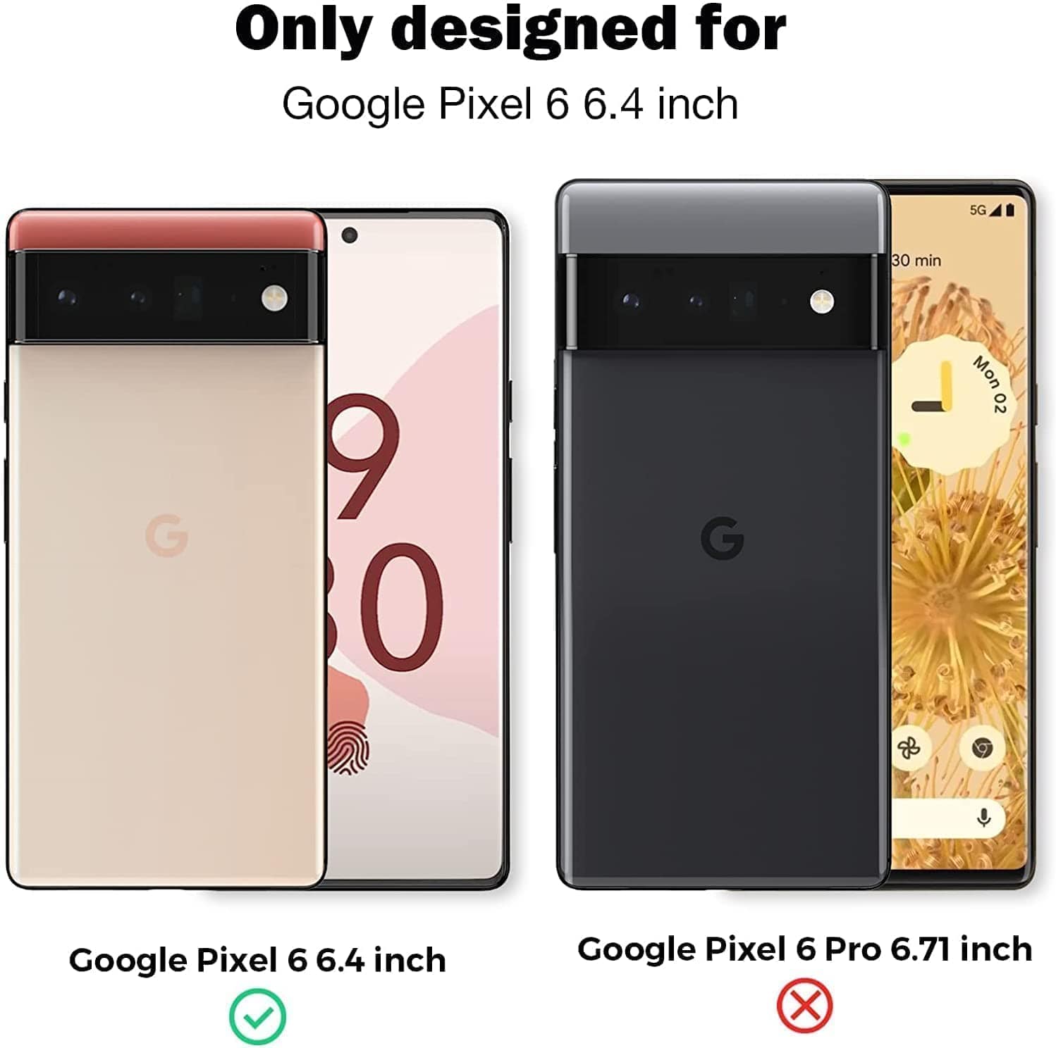 2 Pack Google Pixel 6 Screen Protector + 2 Pack Camera Lens Protector