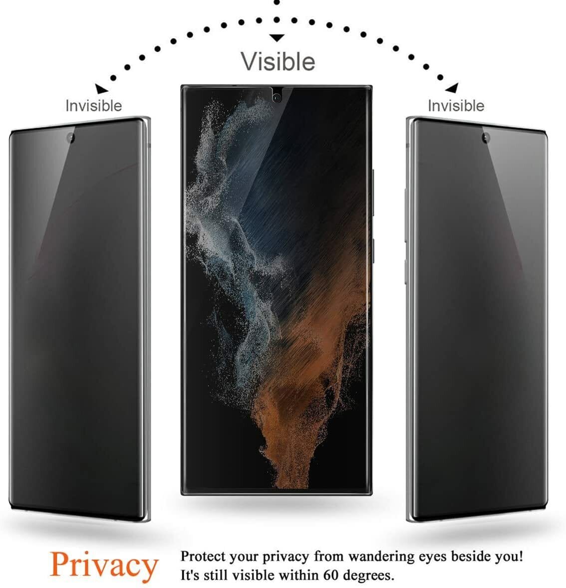Galaxy S22 Ultra Privacy Screen Protector | Fingerprint Works (2 Pack)
