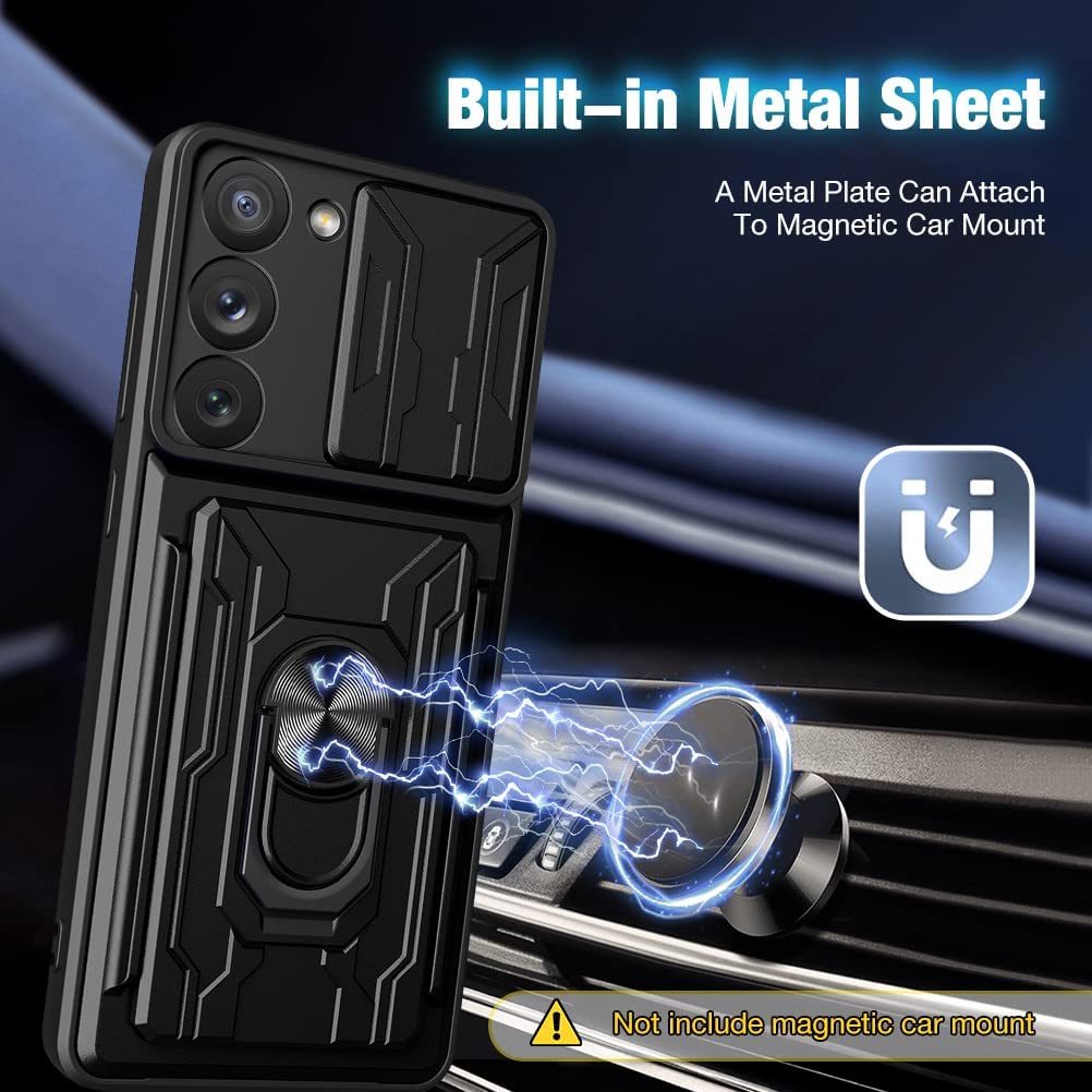 Galaxy S23 Military Camera Sliding Window Removable Card Slot Case