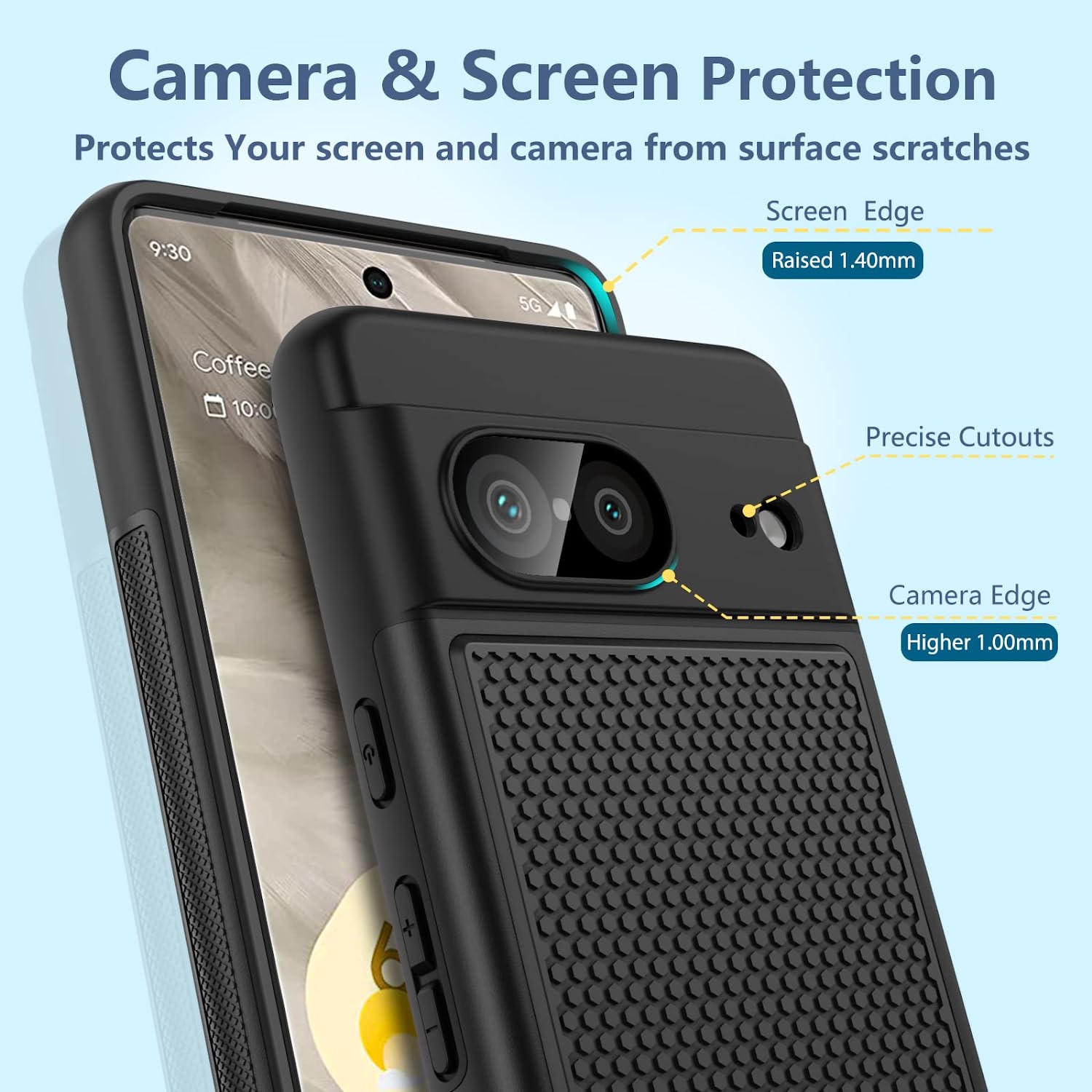 Google Pixel-7 Phone Case Dual Layer Heavy Duty Protection - Matte Bla