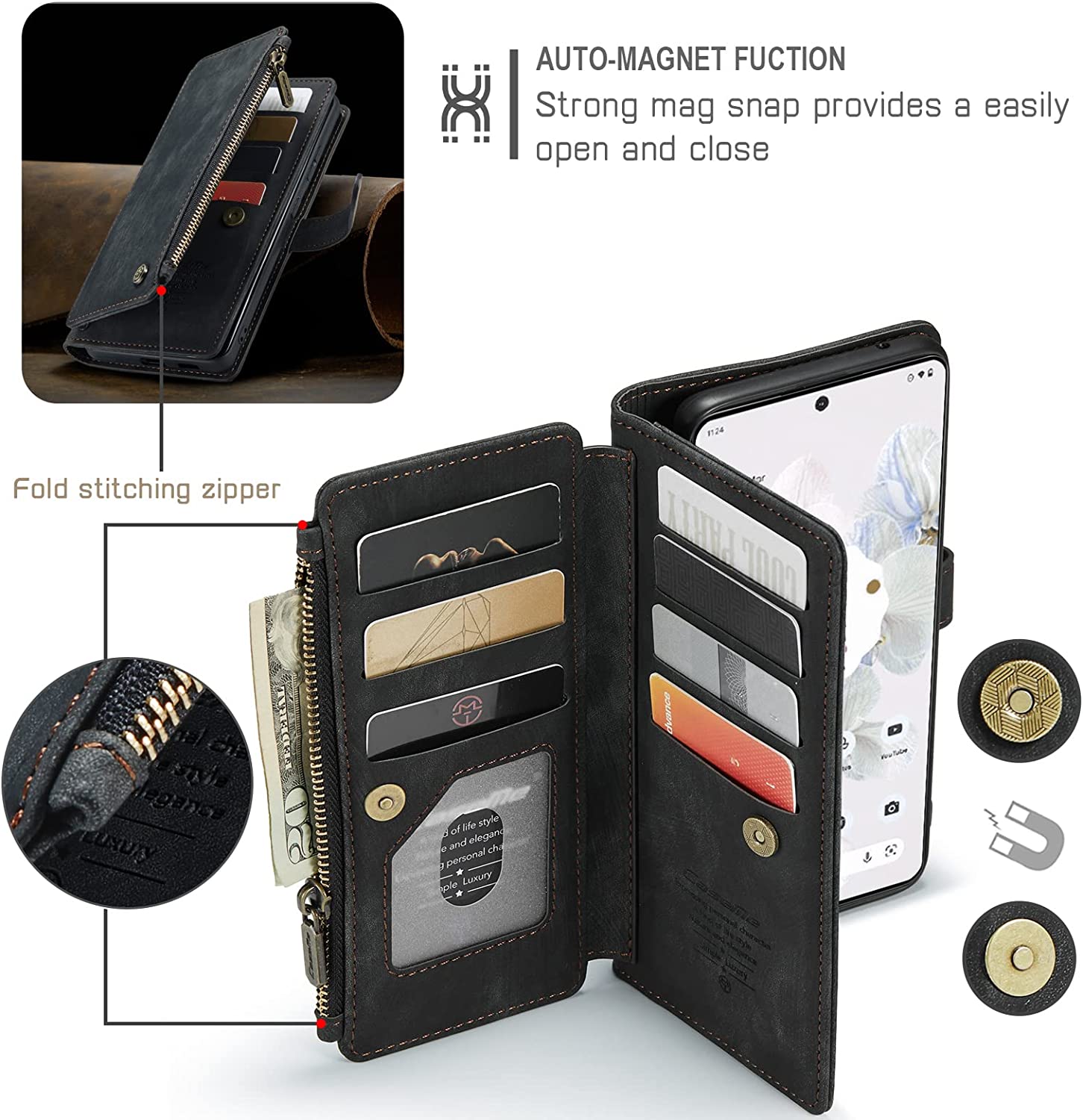 Google Pixel 7 Pro Leather Wallet Case