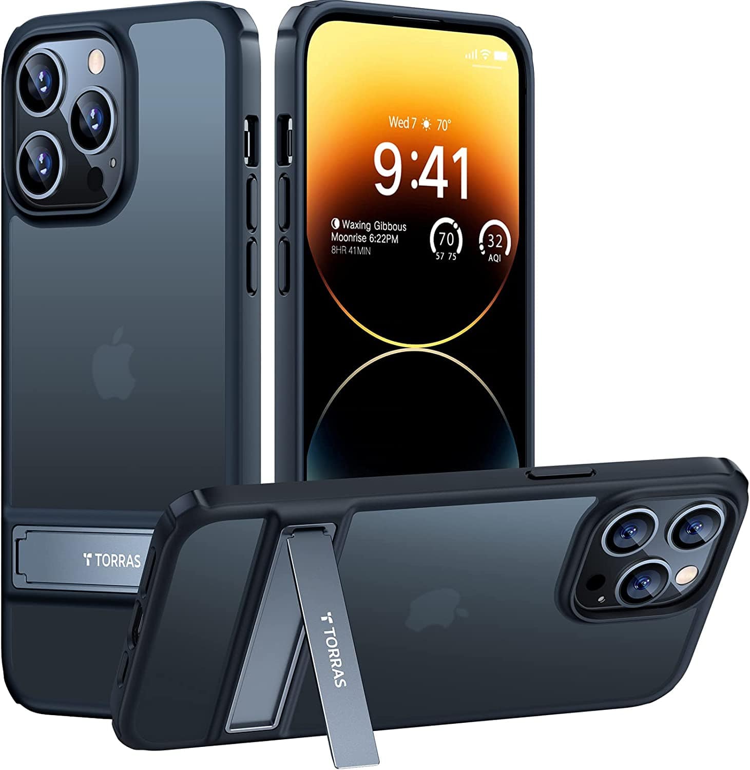 iPhone 14 Pro Case Stand Ways Metal Kickstand] Translucent Matte Case