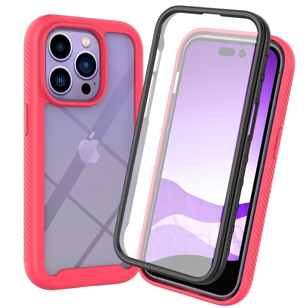 iPhone 14 Pro Max Full-Body Rugged Shockproof Case with Built in Scree