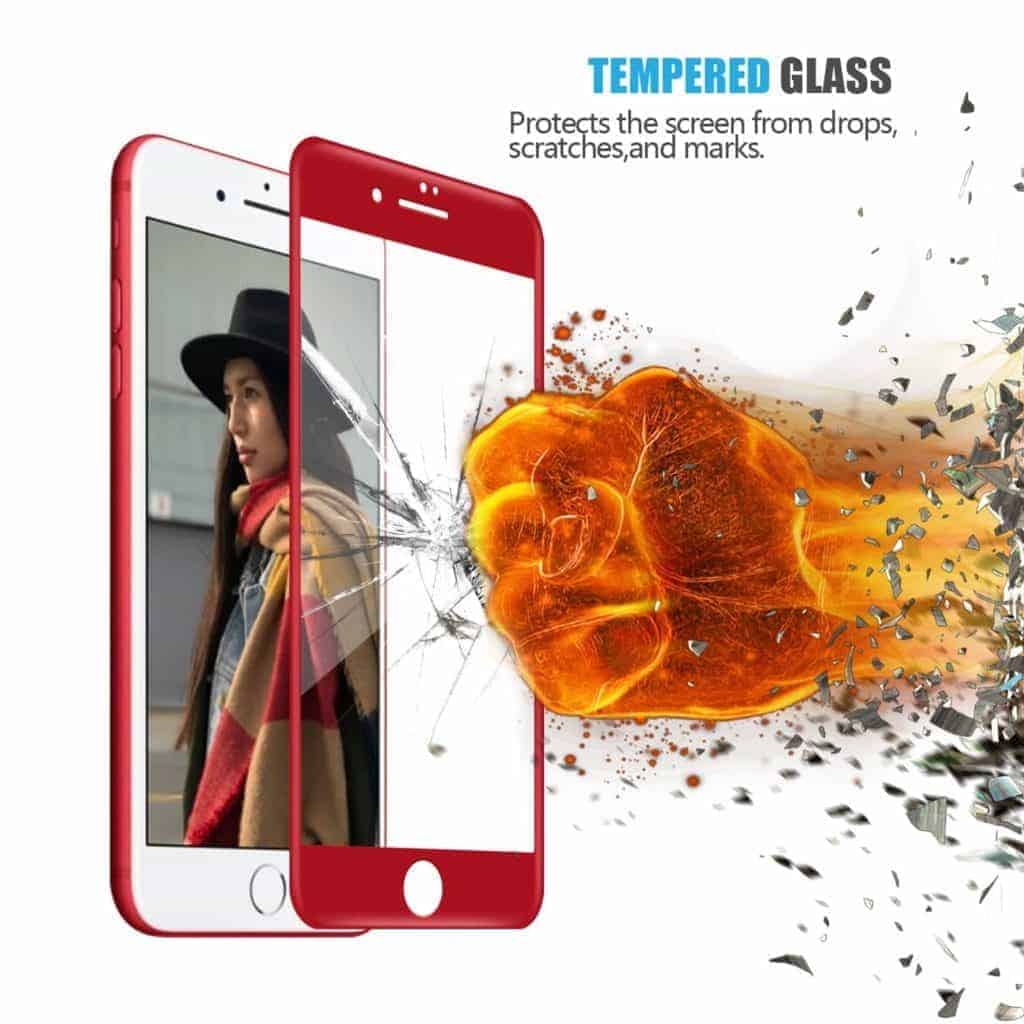 iPhone 7 Screen Protector Gorilla Glass 2 Pack Red