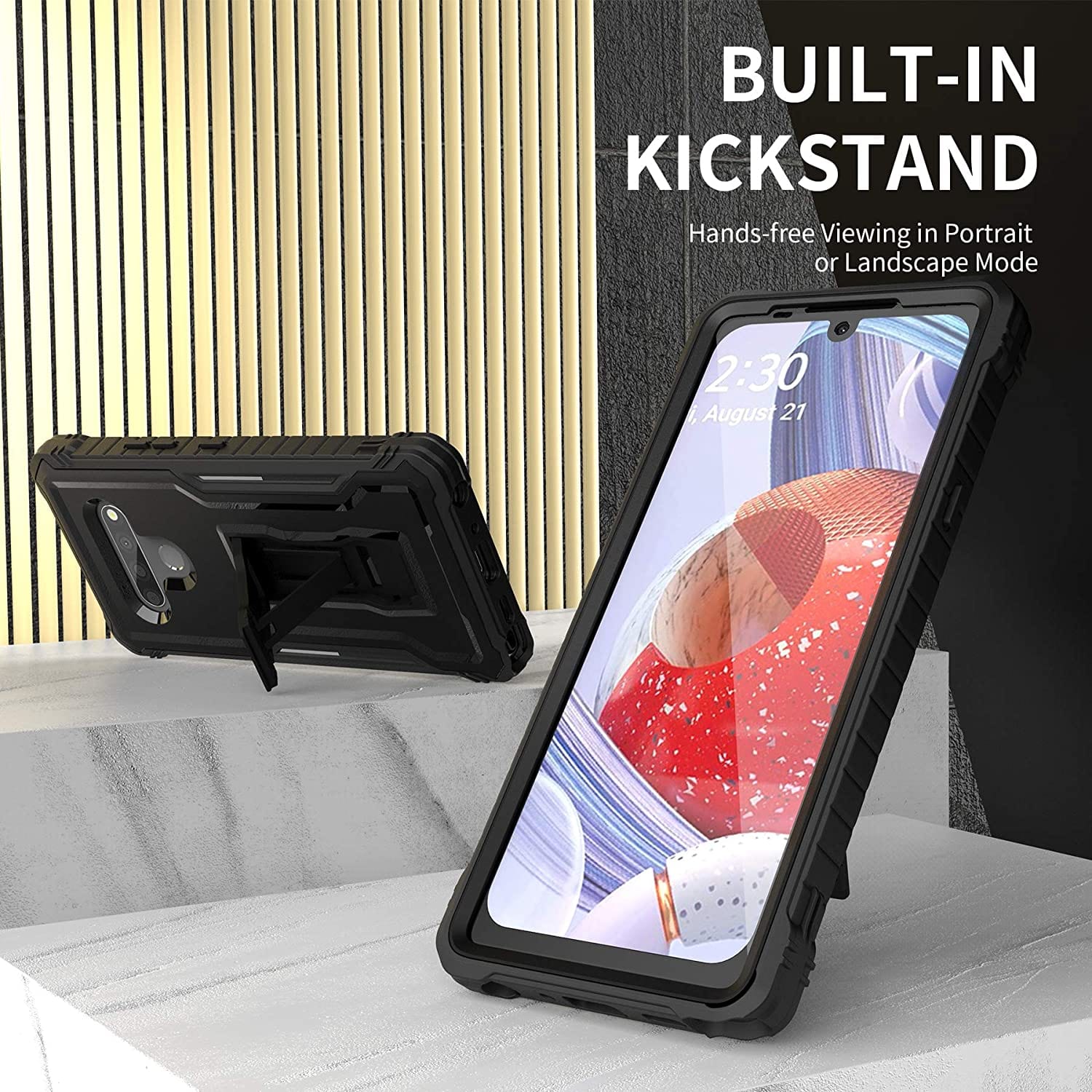 LG Stylo 6 Case Military Grade Protection Shockproof Case with Tempere