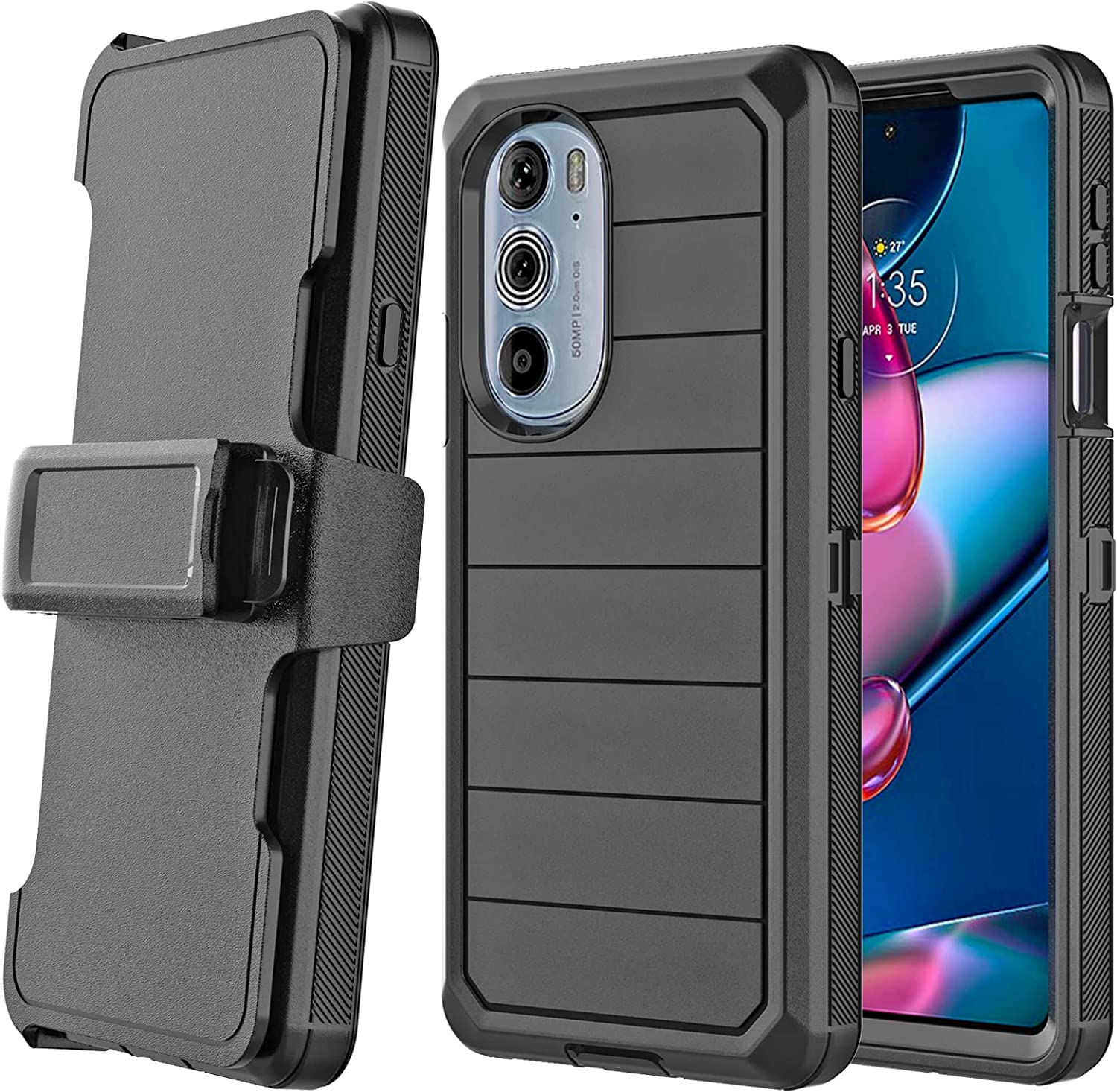Motorola Edge Plus Heavy Shockproof Shell Combo Protective Cell Phone