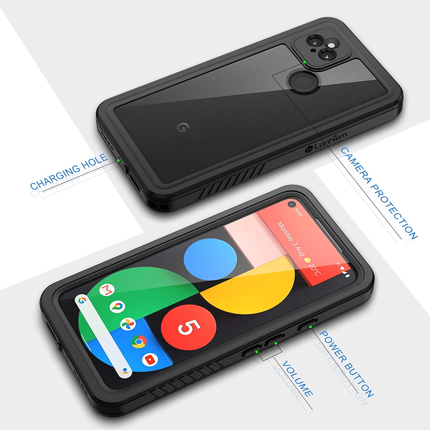 Pixel 5 Waterproof Case | IP68 Waterproof Google Pixel 5 Case with ...