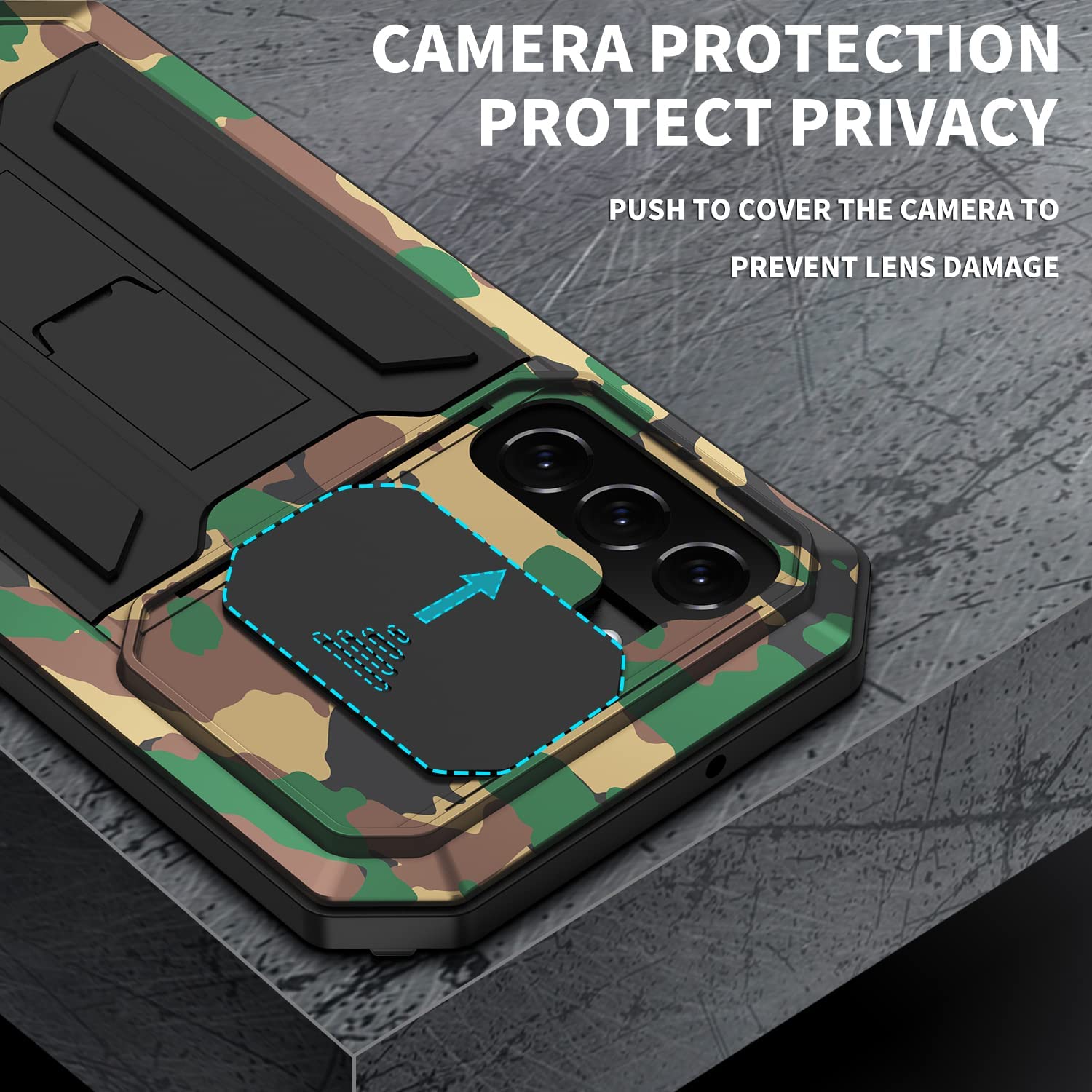 S22 Ultra Metal Kickstand Heavy Duty Military Shockproof Case