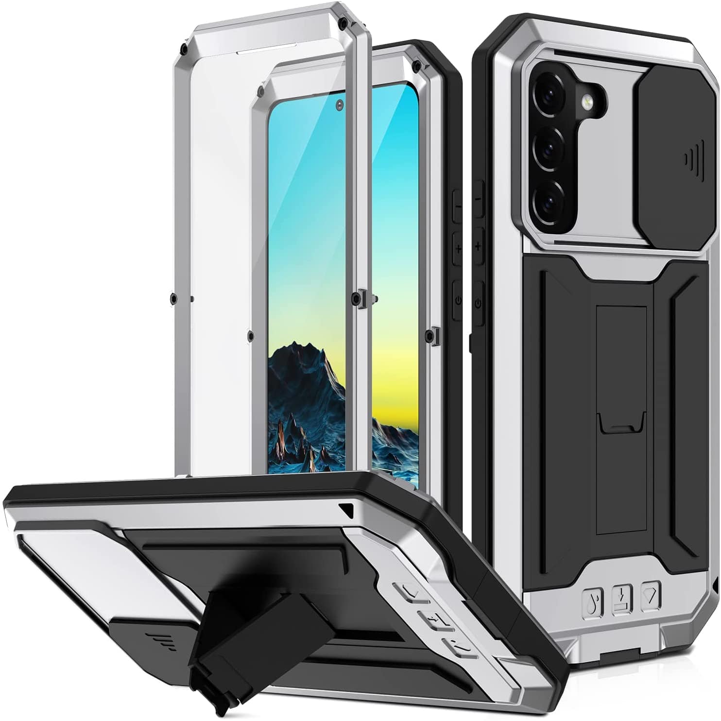 S22 Ultra Metal Kickstand Heavy Duty Military Shockproof Case